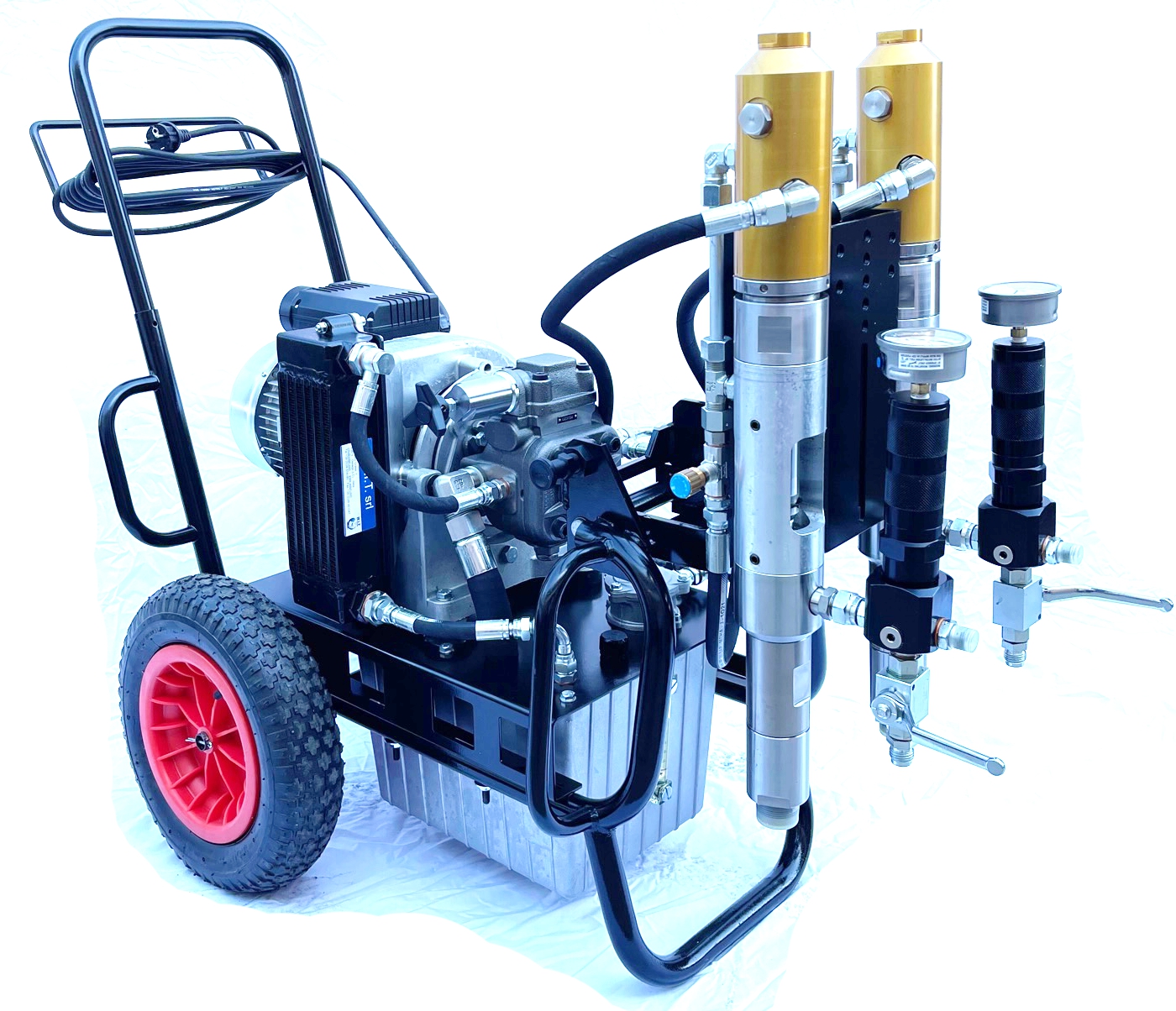 Airless pumps for water-reactive resin injection